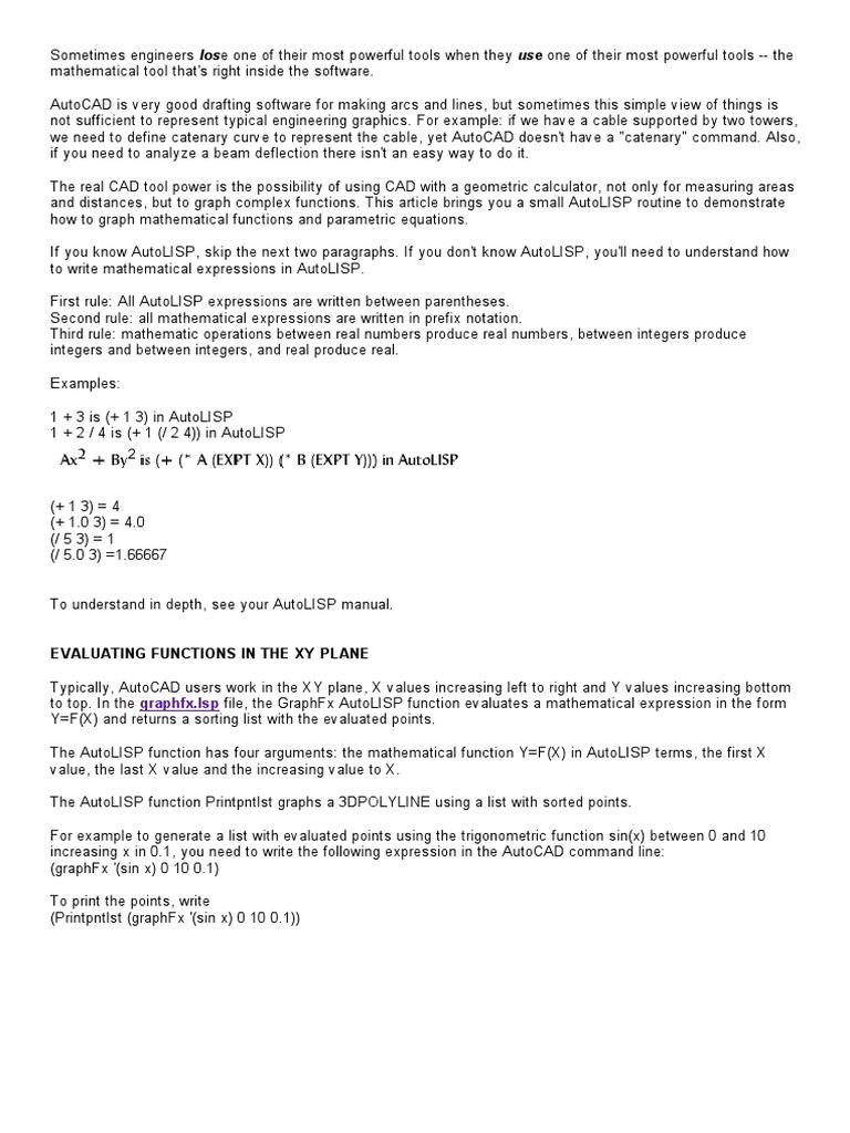 Mathematical Functions in AutoCAD | PDF | Sine | Function (Mathematics)