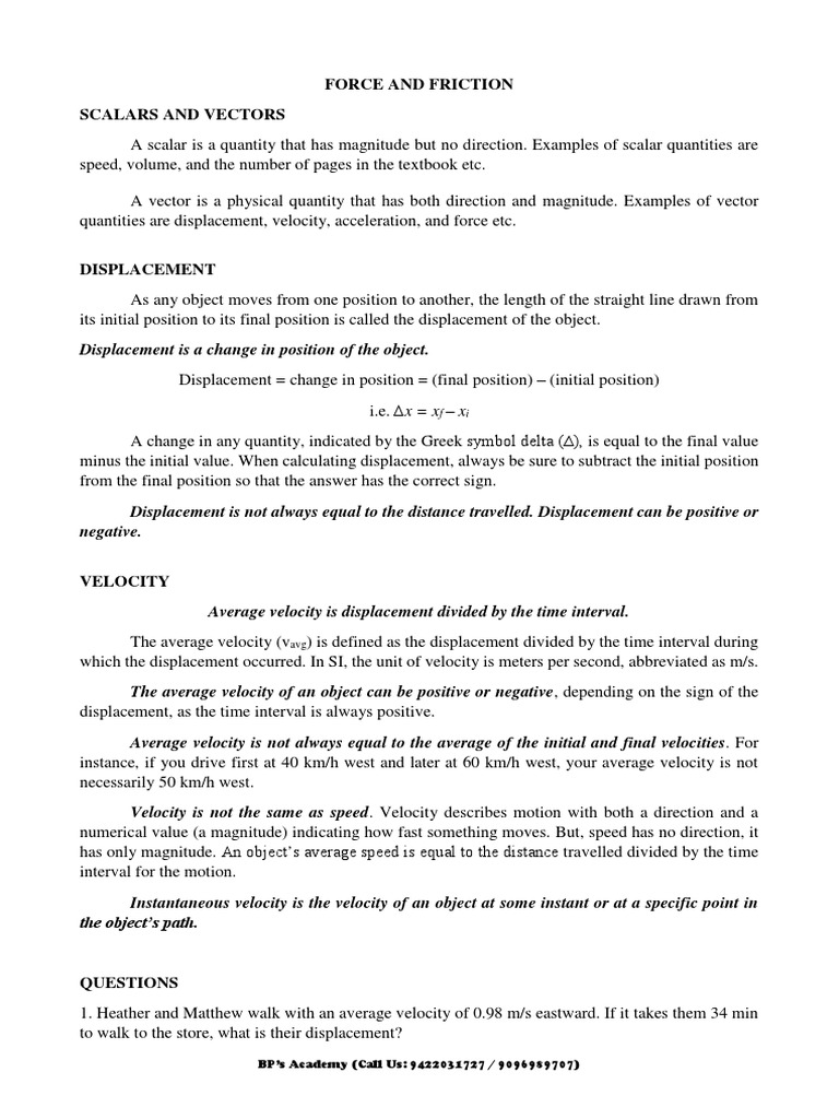 Force & Friction | PDF | Friction | Force