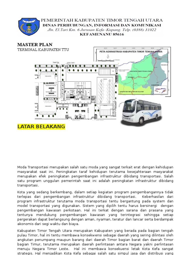 Master Plan Terminal Kefamenanu | PDF