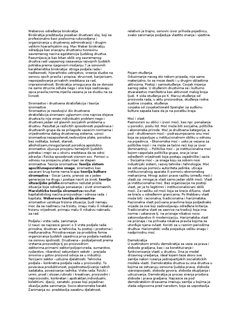 Sociologija II Parcijala | PDF