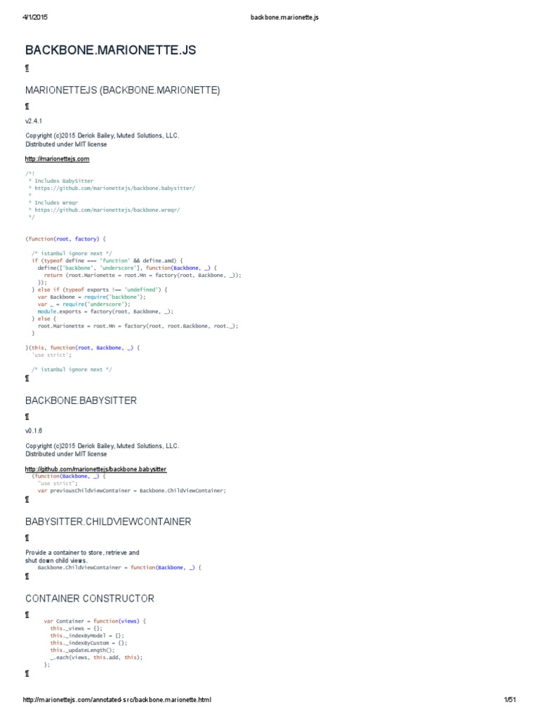 Marionette | PDF | Method (Computer Programming) | Constructor (Object Oriented Programming)