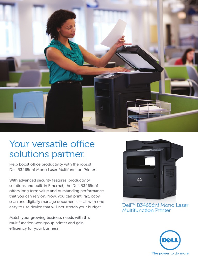 Dell B3465dnf Printer Brochure | PDF | Printer (Computing) | Image Scanner