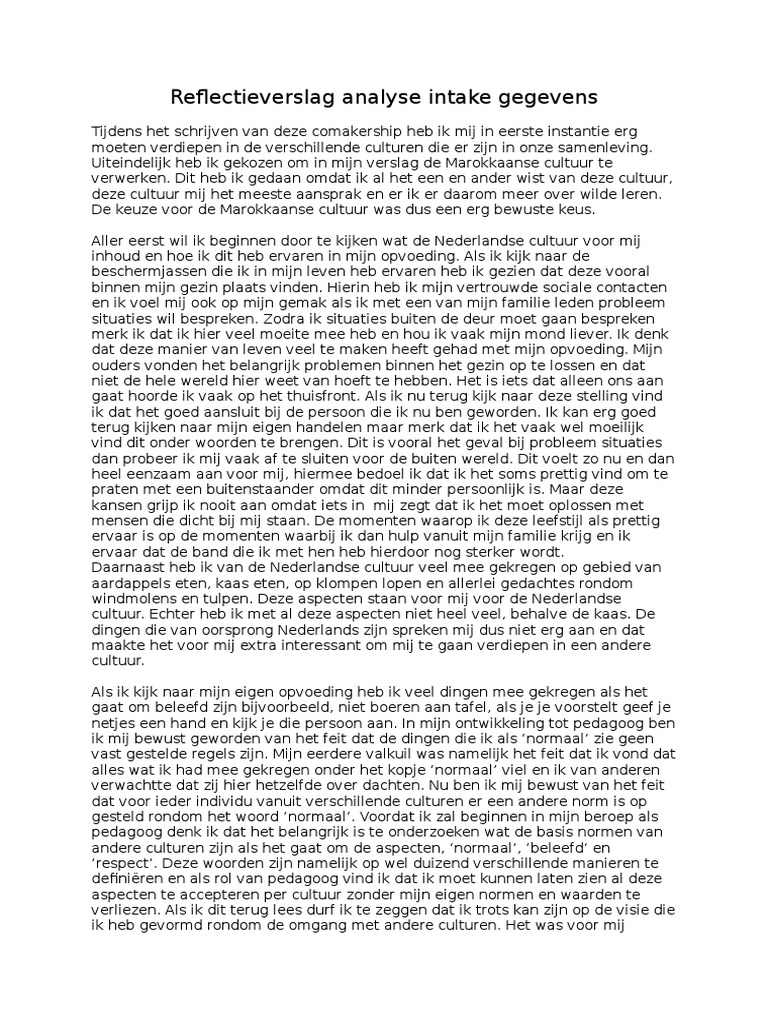 Reflectieverslag | PDF