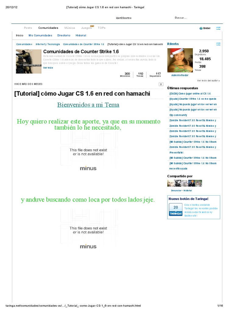 (Tutorial) Cómo Jugar CS 1.6 Hamachi | PDF | Redes de computadoras | Informática