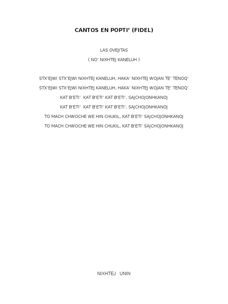 Cantos en Popti | PDF