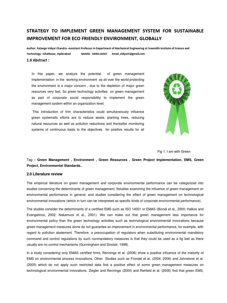 Green Management Approach - Made Easy | PDF | Emissions Trading ...