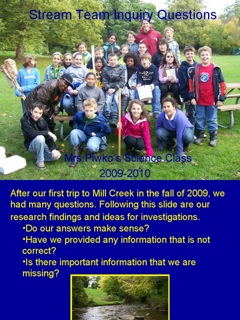 5th Grade Stream Questions | PDF | Stream | Water