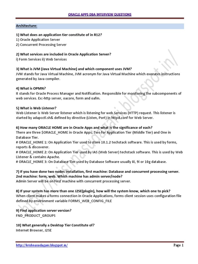 Oracle Apps Interview Questions Pdf Oracle Database Web Server