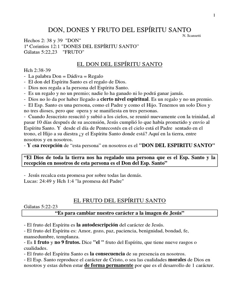 Don Dones y Fruto Del Espiritu Santo | PDF | espíritu Santo | Profecía
