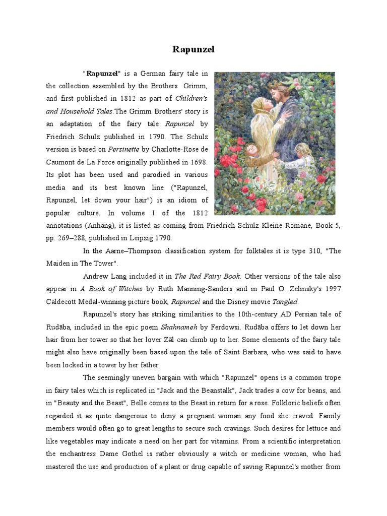 Rapunzel Presentation Pdf Rapunzel European Folklore