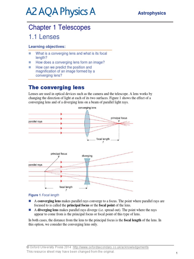 PhysicsA2 OptionAstrophysics Telescopes | PDF | Lens (Optics) | Angular Resolution