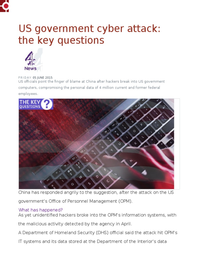 US Government Cyber Attack The Key Questions | PDF | Computer Security ...