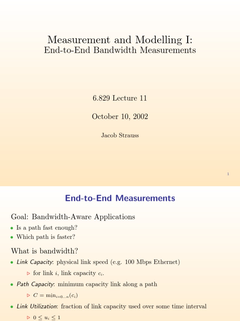 Measurement and Modelling I | PDF | Bandwidth (Computing) | Bit Rate
