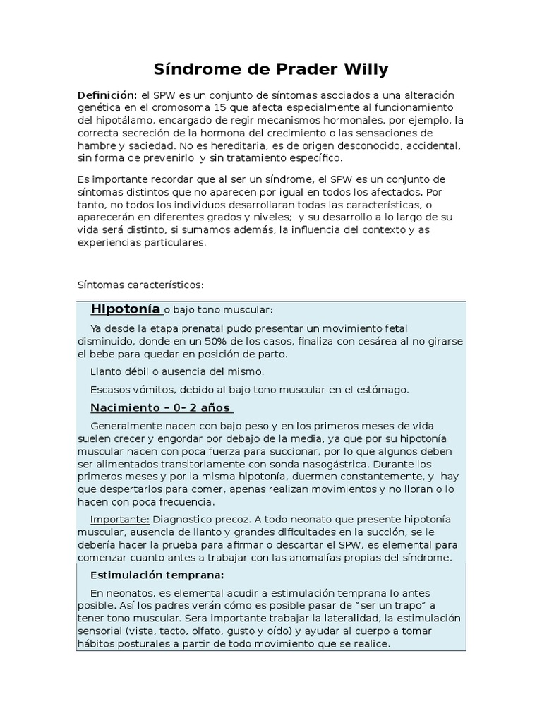 Sindrome De Prader Willy Pdf Obesidad Enfermedades Y Trastornos