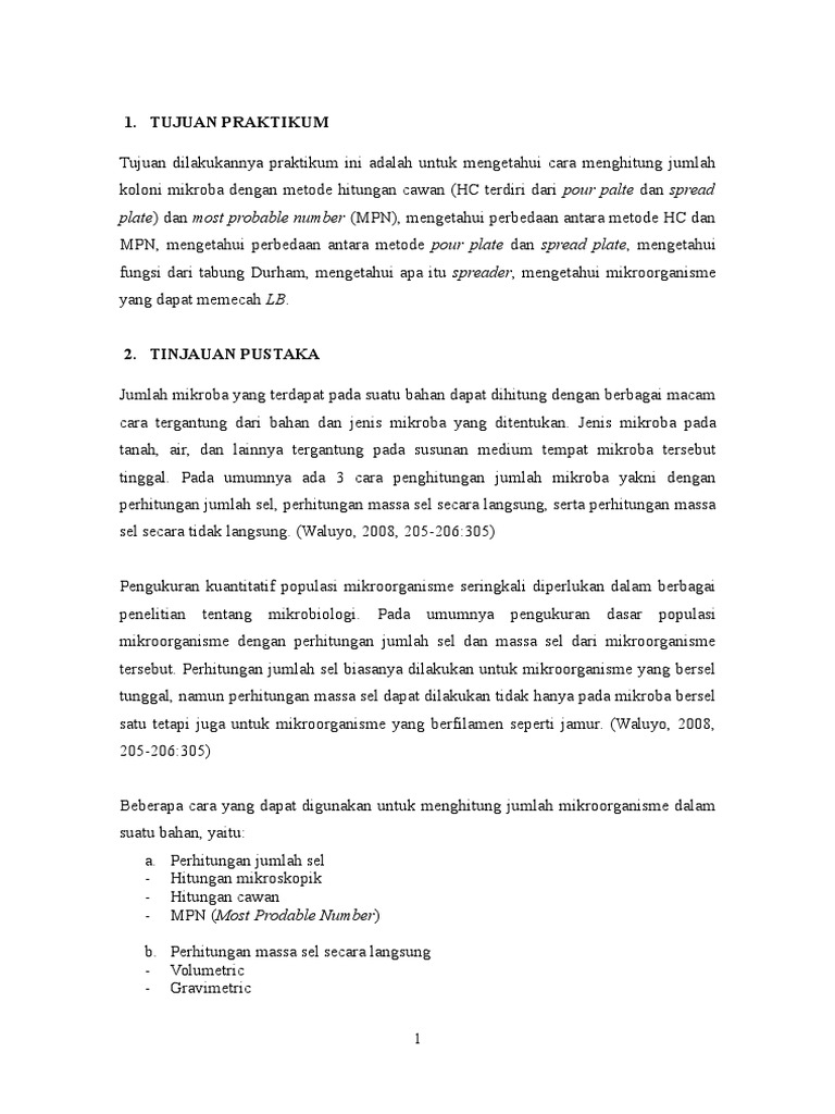 Perbandingan Metode Pour Plate dan Spread Plate | PDF | Pengembangan Diri