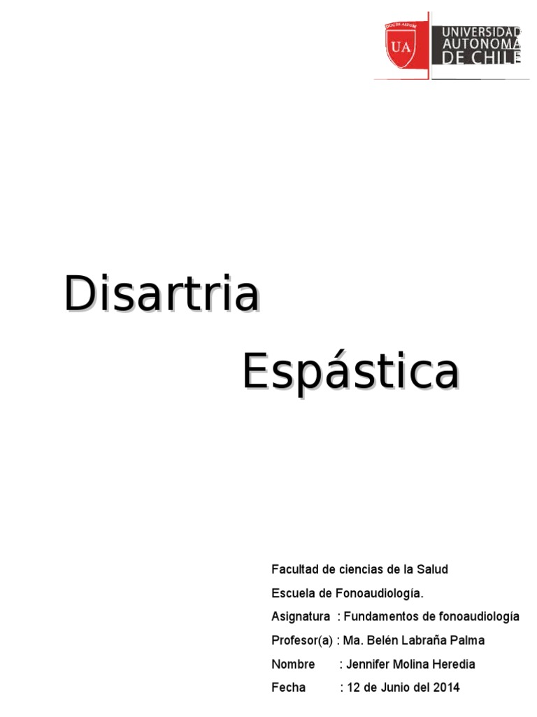 Disartria Espástica: Definición y Tratamiento | PDF | Músculo | Neurología