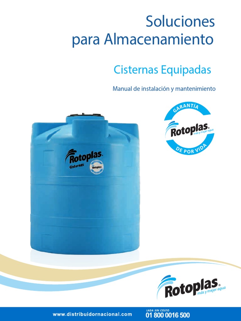 Manual de instalación y mantenimiento de cisternas equipadas Rotoplas: guía paso a paso para una ...