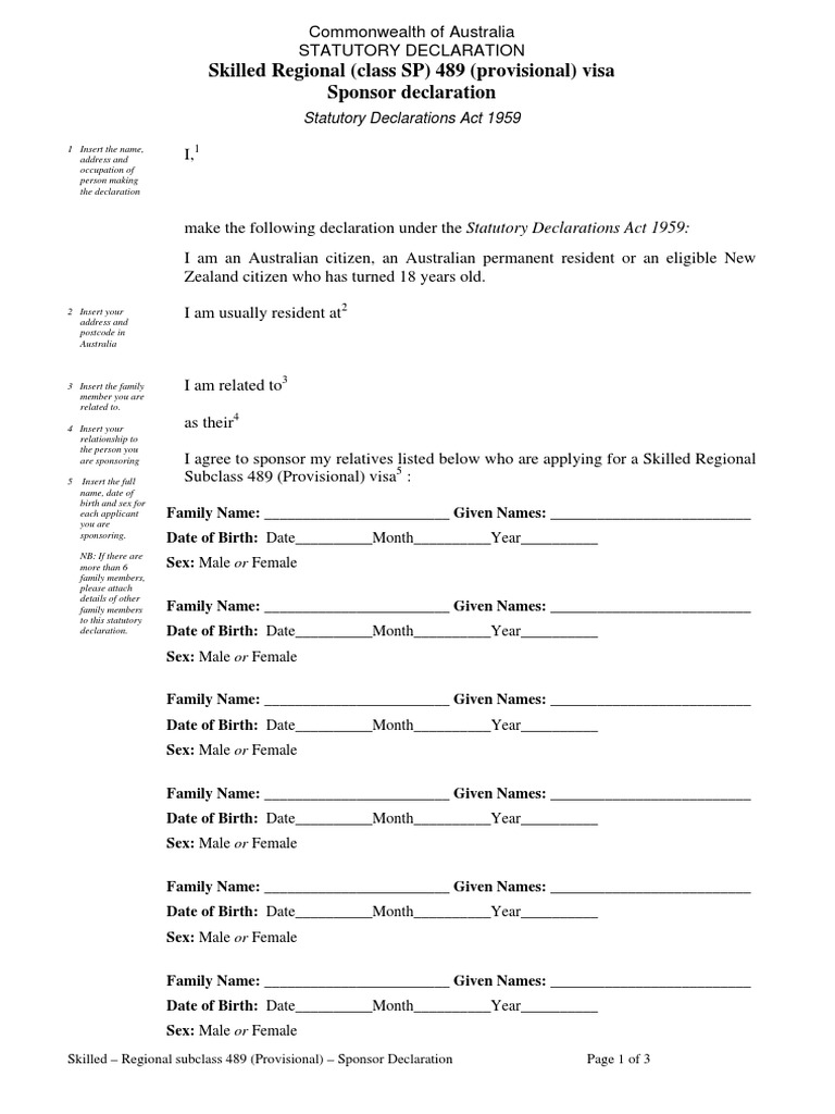Sponsor Declaration 489 | PDF | Justice Of The Peace | Accountant