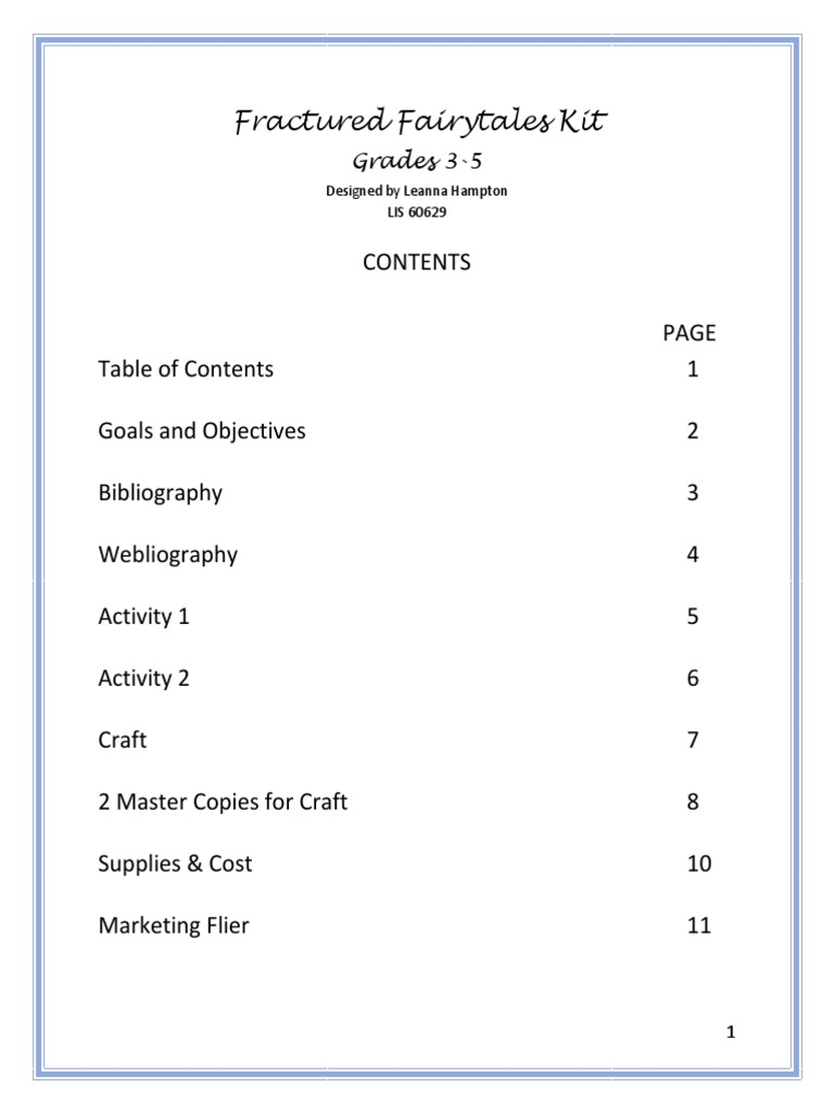 Fractured Fairytales Educational Kit | PDF | Fairy Tales | Cinderella