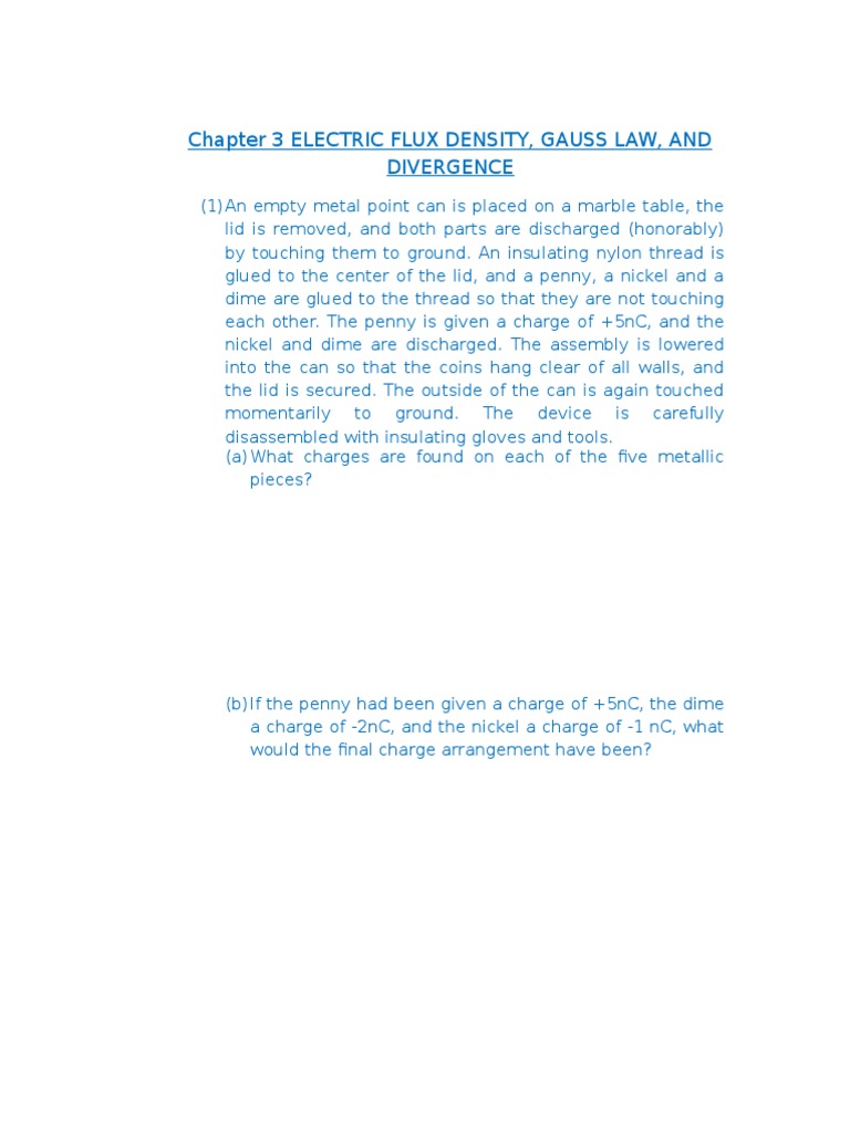 Chapter 3 Electric Flux Density | PDF | Flux | Sphere