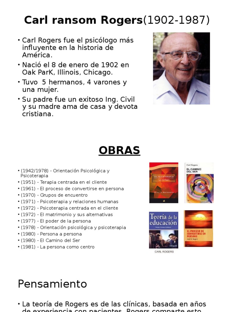 Carl Ransom Rogers (1902-1987) bIOGRAFIA Y PENSAMIENTO | PDF ...
