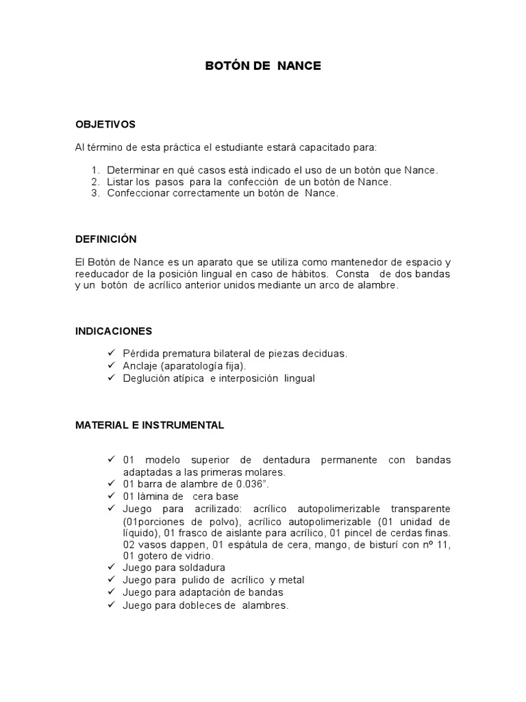 Guía para Confeccionar Botón de Nance | PDF | Hogar, jardinería y bricolaje | Arte