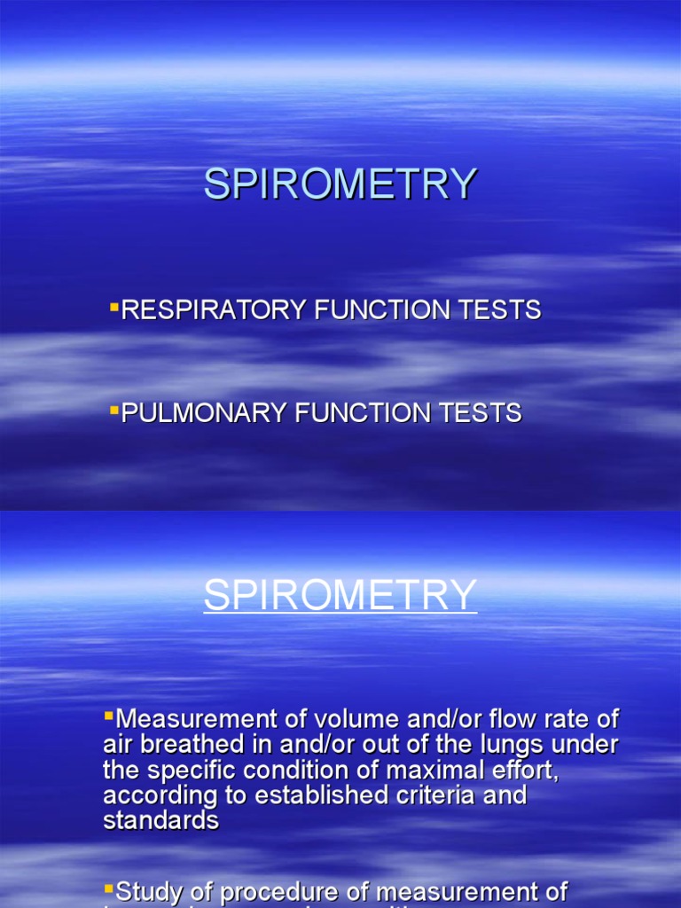 Spirometry | PDF | Exhalation | Lung