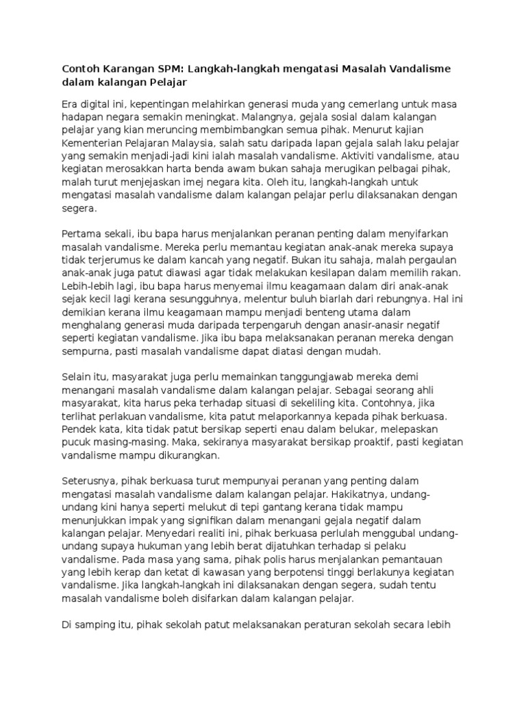 Contoh Karangan SPM | PDF