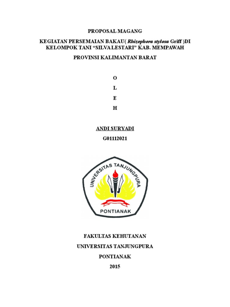 Cover PROPOSAL Magang Andi 3 | PDF