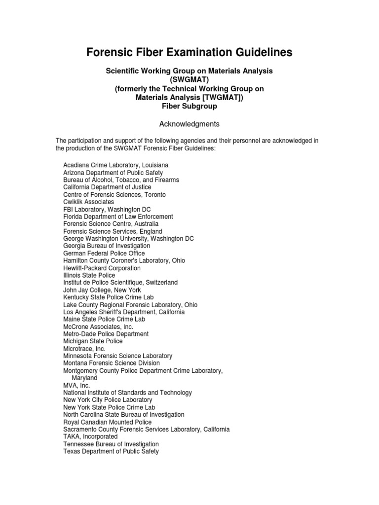 Forensic Fiber Examination Guidelines PDF | PDF | Microscopy ...