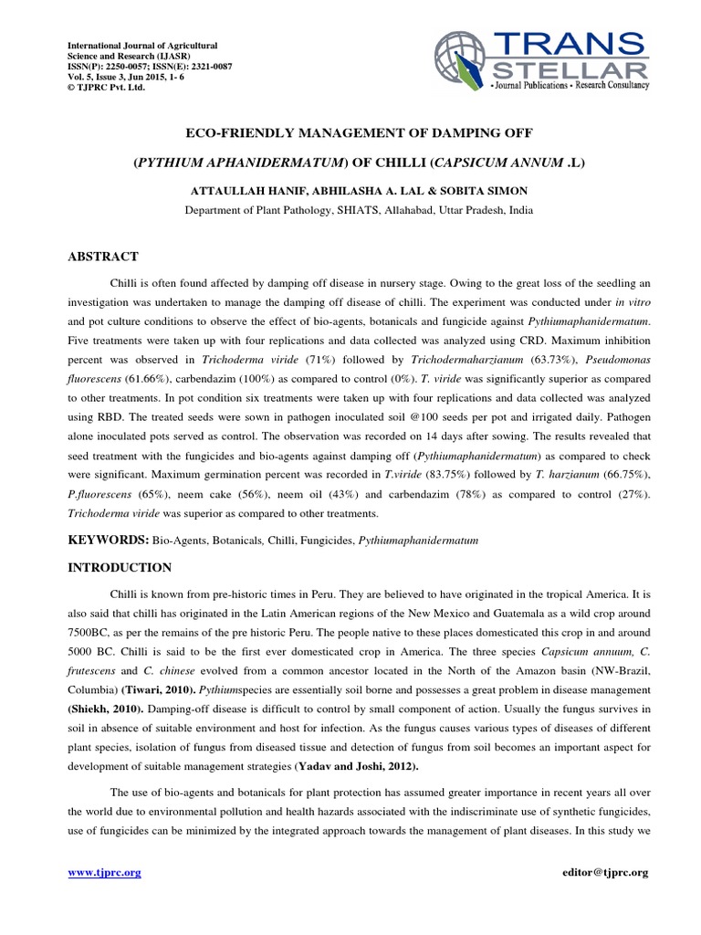 Agri Sci - Ijasr - Eco-Friendly Management of - Attaullah | PDF | Botany | Plants