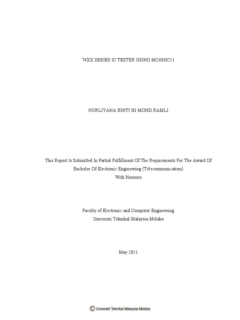 74XX Series IC Tester Using MC68HC11 - 24 Pages | PDF | Integrated ...