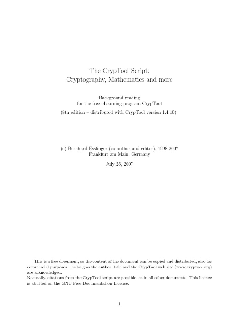 Cryptography and Mathematics | PDF | Public Key Cryptography | Cryptography