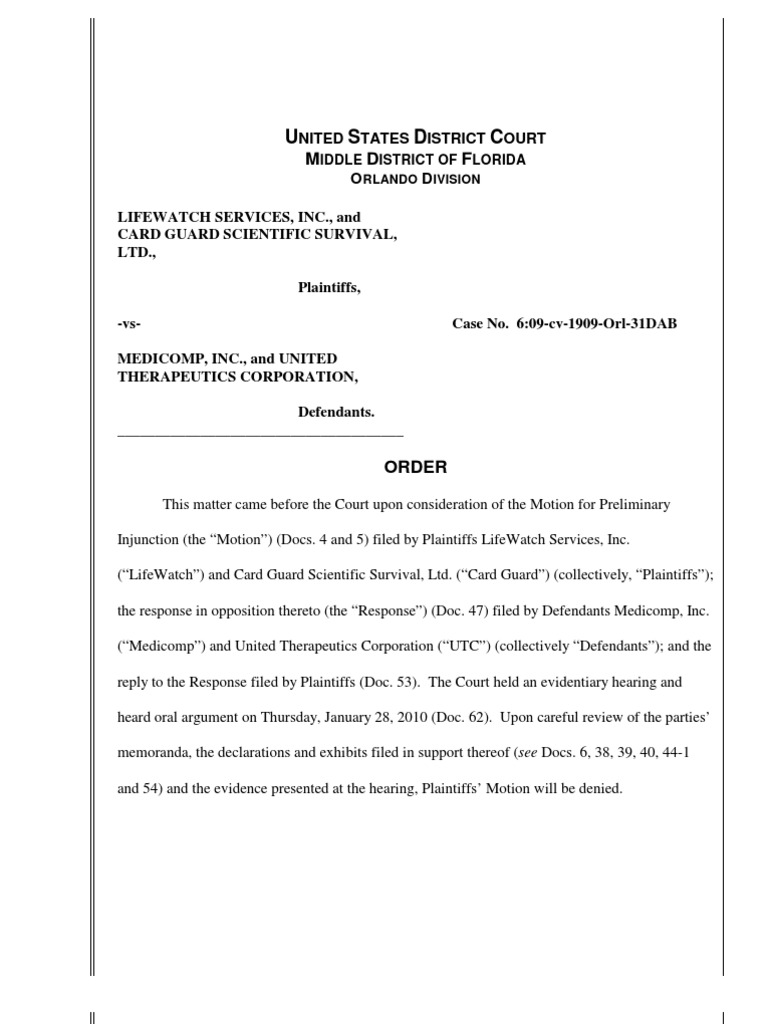 Motion For Injunction 1 | PDF | Patent Application | Glossary Of Patent Law Terms