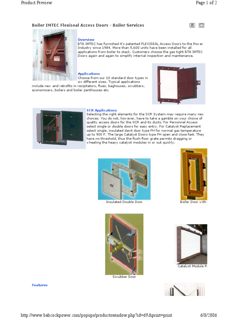 Boiler Flexiseal Access Doors | PDF