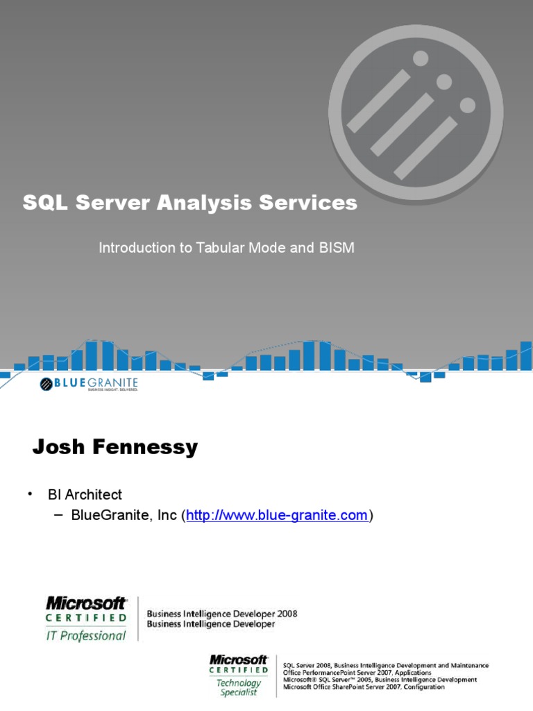 Sql Server Analysis Services Introduction To Tabular Mode And Bism Pdf Business