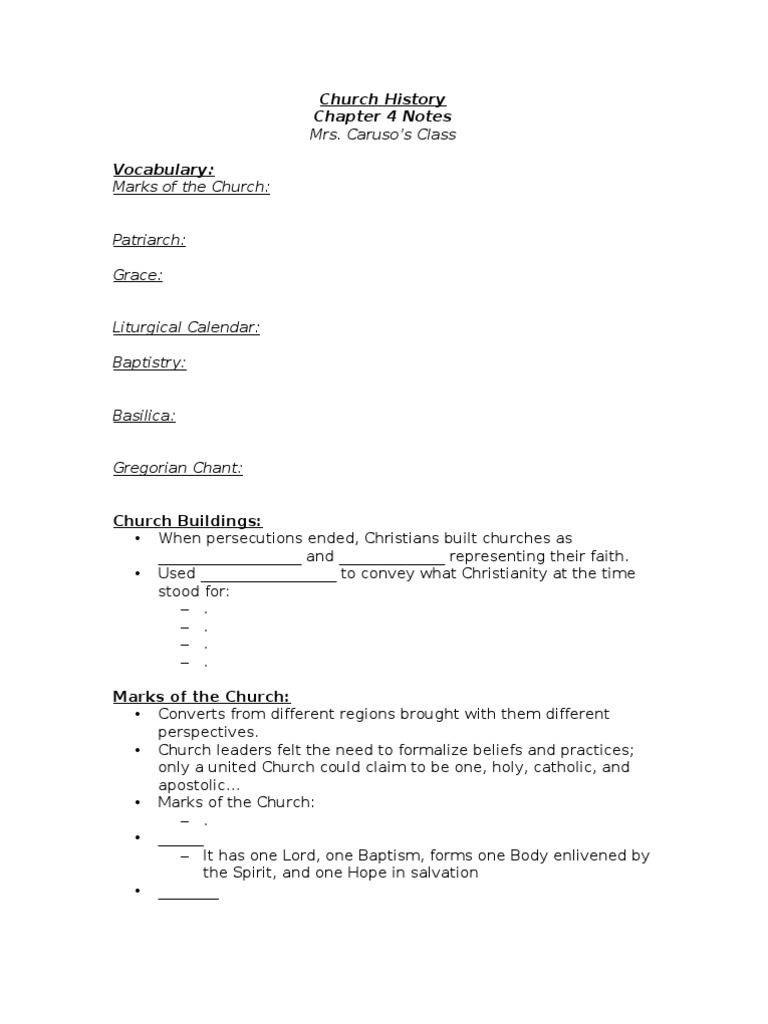Mrs. Caruso's Class: Church History Chapter 4 Notes | PDF | Christian ...