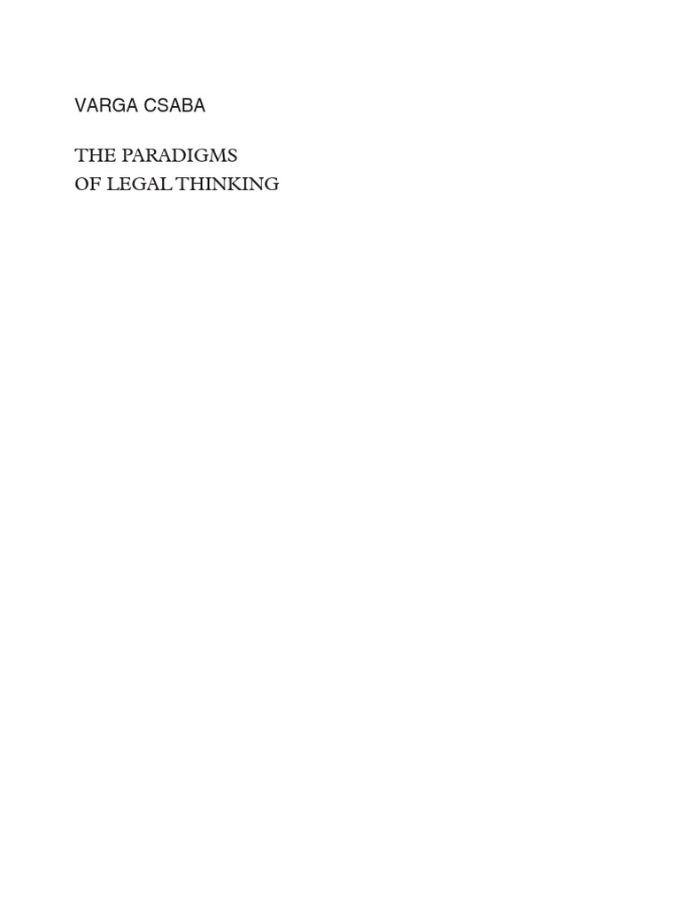 Paradigms of Legal Thinking Libre | PDF | Jurisprudence | Reason
