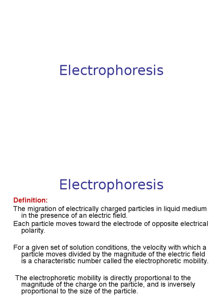 Analysis of Factors Affecting Electrophoresis Techniques and Their ...