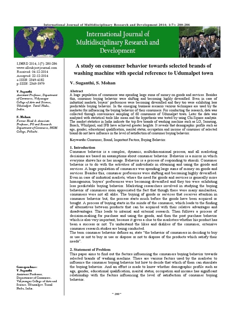 Washing Machine Pdf Consumer Behaviour Behavior