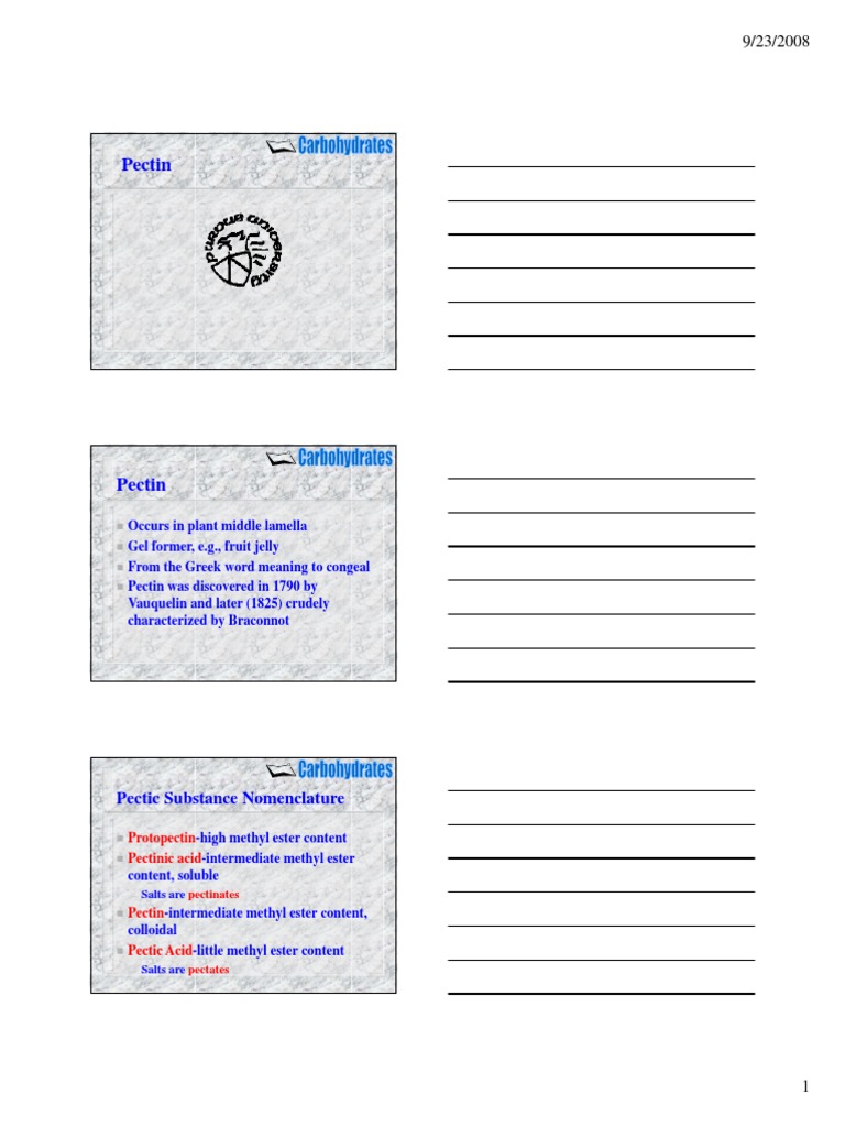 Pectin: Pectic Substance Nomenclature | PDF | Fruit Preserves | Materials