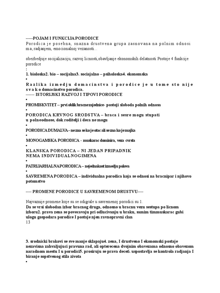 Sociologija Porodice | PDF