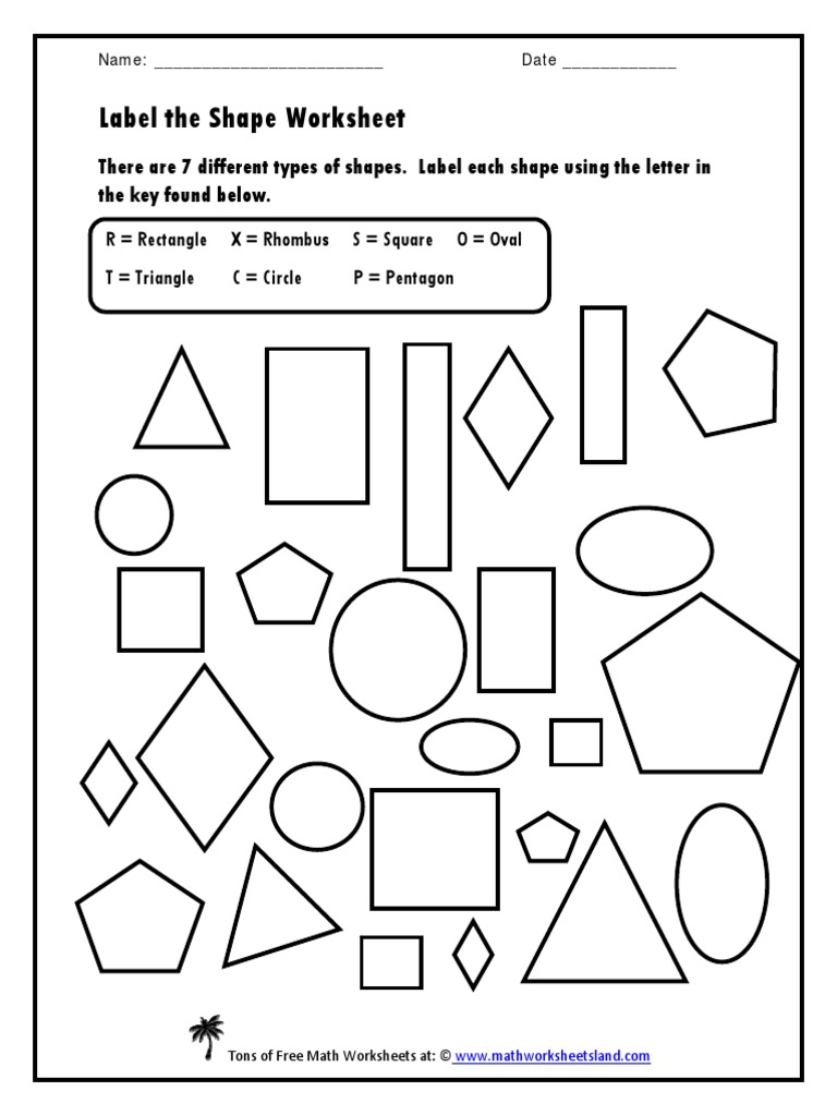 Label The Shape Worksheet | PDF | Shape | Classical Geometry
