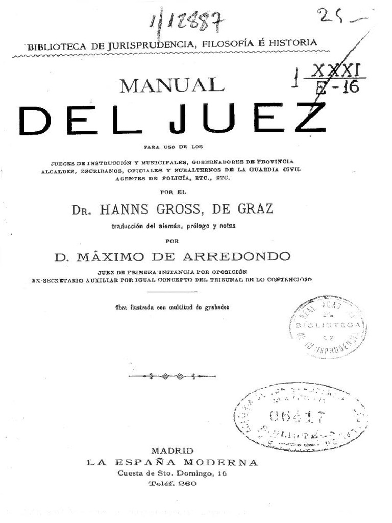 Hans Gross Manual del juez de instrucción