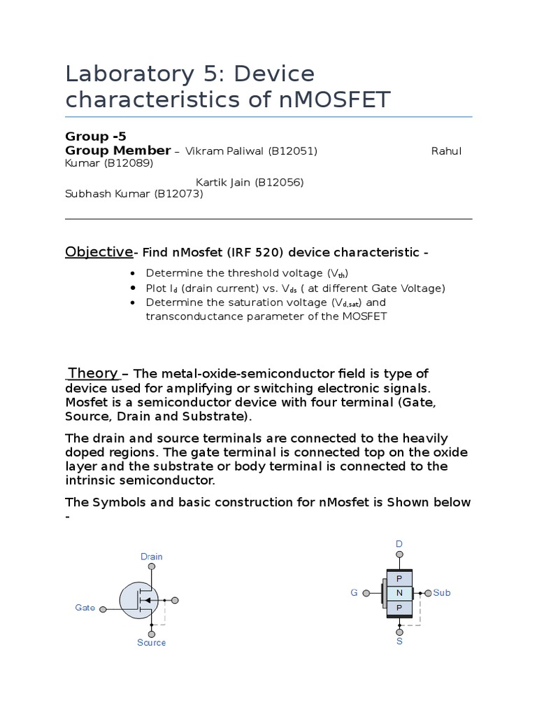 Mosfet Intro | PDF | Field Effect Transistor | Mosfet