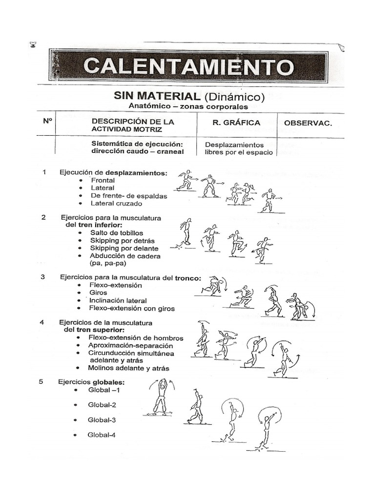 Ejercicios de Calentamiento | PDF