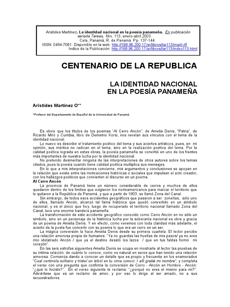 Poesía Panameña | PDF | Panamá | Poesía