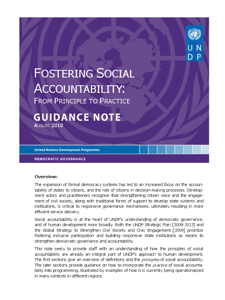 UNDP -Fostering Social Accountability-Guidance Note.pdf | Governance ...