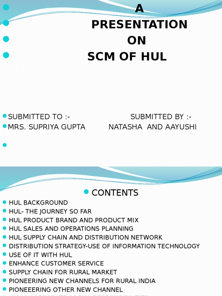 HUL Supply Chain Management Overview | PDF | Business