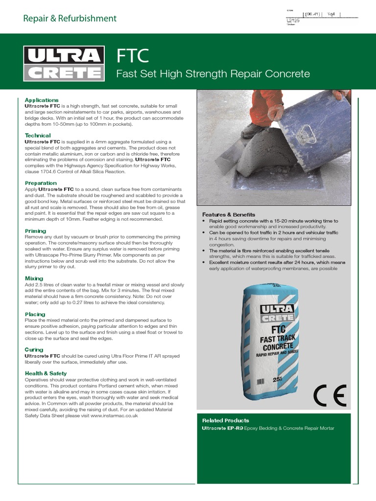 2) Ultracrete_FTC_Datasheet_July2014[1] | Concrete | Cement | Free 30 ...